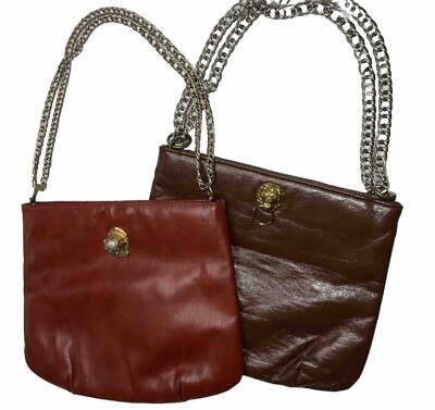 Vintage Mardane Purse Leather Shiny Shoulder Purse Bag Lion Head Retro ...