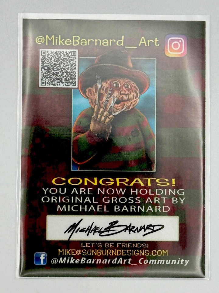 Mike Barnard Art READY FREDDY Trading Card Nightmare On Elm Street ...