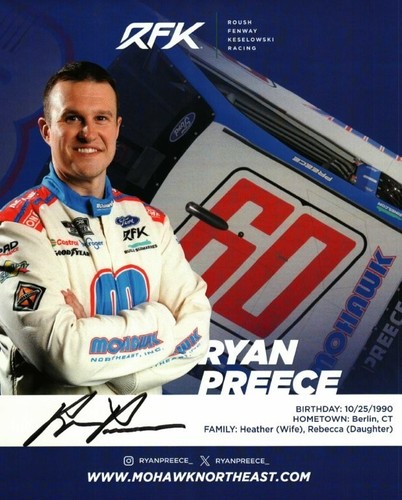 AUTOGRAPHED 2025 RYAN PREECE #60 MOHAWK NORTHEAST NASCAR POSTCARD | eBay