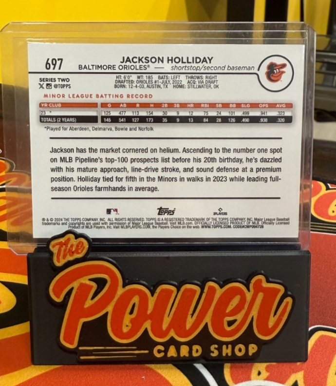2024 Topps Series 2 Jackson Holliday Fun Face SSP #697 Orioles Rookie ...