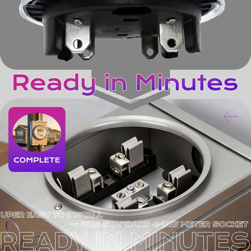 Digital RV Electric Usage Meter, 120/240V Single Phase, Electricity ...