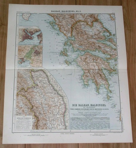 1912 MAP OF GREECE TURKEY PELOPONNESE TURKEY ATHENS PIRAEUS ISTANBUL ...