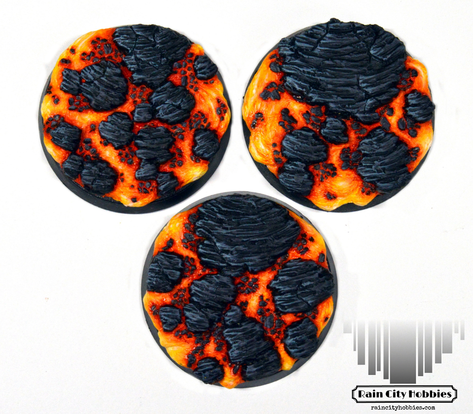 40mm Lava Scenic Base Toppers x3 - Resin - Warhammer 40k | eBay