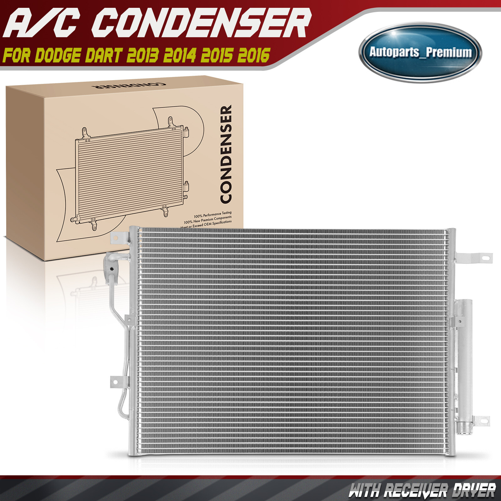 AC Condenser A/C Air Conditioning with Bracket & Drier for Dodge Dart ...