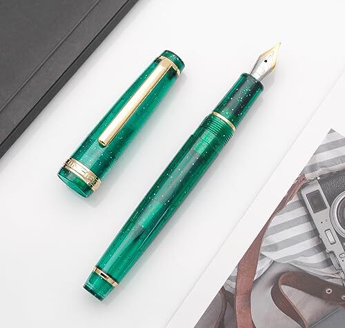 JINHAO 82 Fountain Pen Transparent Fluorescent Dark GreenFine Nib 0.5mm ...