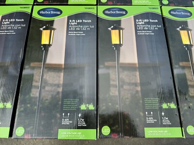 Lot Of 2 Harbor Breeze 5-ft LED Torch Light Low Voltage Landscape Path ...