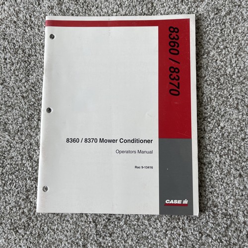 Case IH 8360 & 8370 Mower Conditioner Operator’s Manual | eBay