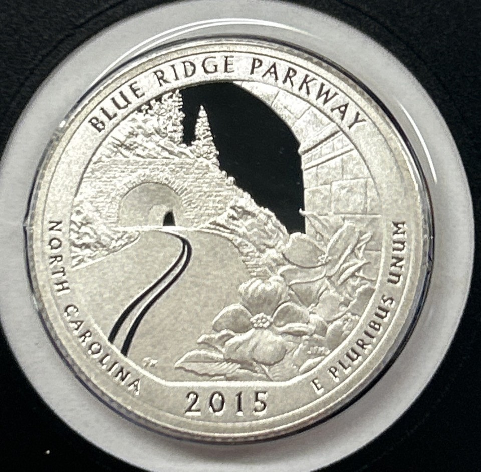 2015 S SILVER PROOF Blue Ridge Parkway NATIONAL PARK QUARTER 90% SILVER ...