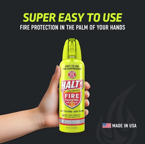 HALT! Fire Fighting Foam Spray – Non-Toxic, PFAS Free, Easy to Use ...