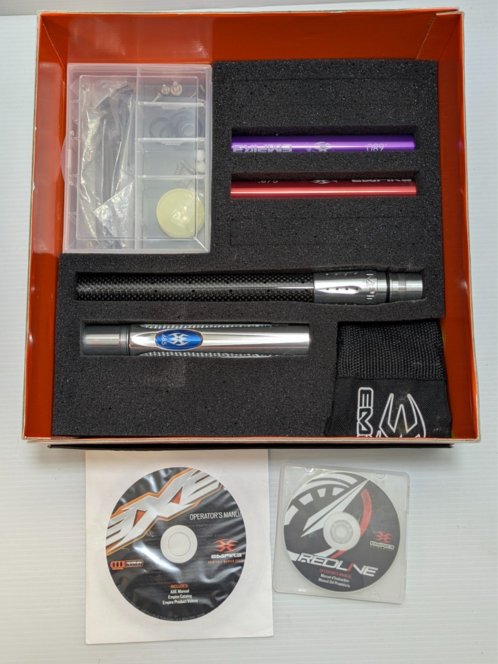 Empire Axe Paintball Marker Silver & Black New In Box w/ Redline Kit ...