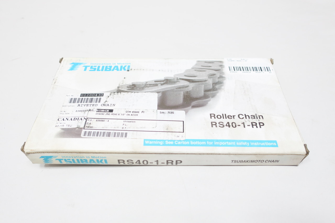 Tsubaki+Rs40-1-rp+Conveyor+Roller+Chain+10+Feet+240+Links for sale ...