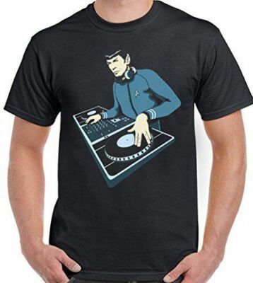 DJ Spock T-Shirt Mens Funny Deejay Decks Vinyl Dance Music House | eBay
