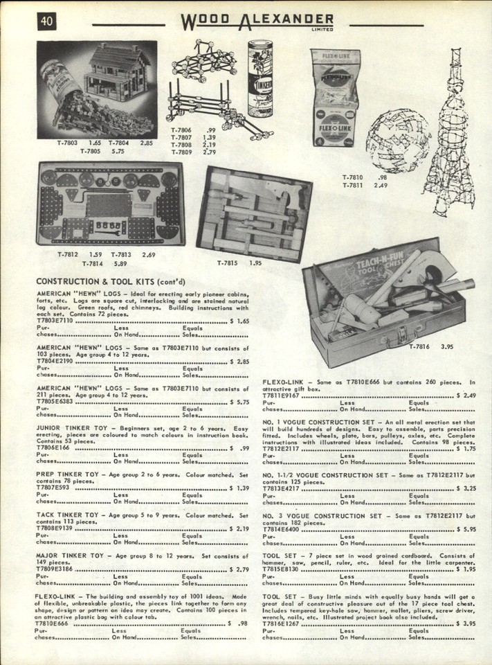 1957 PAPER AD Wood Alexander Action Game Electric Hockey Tool Kit ...