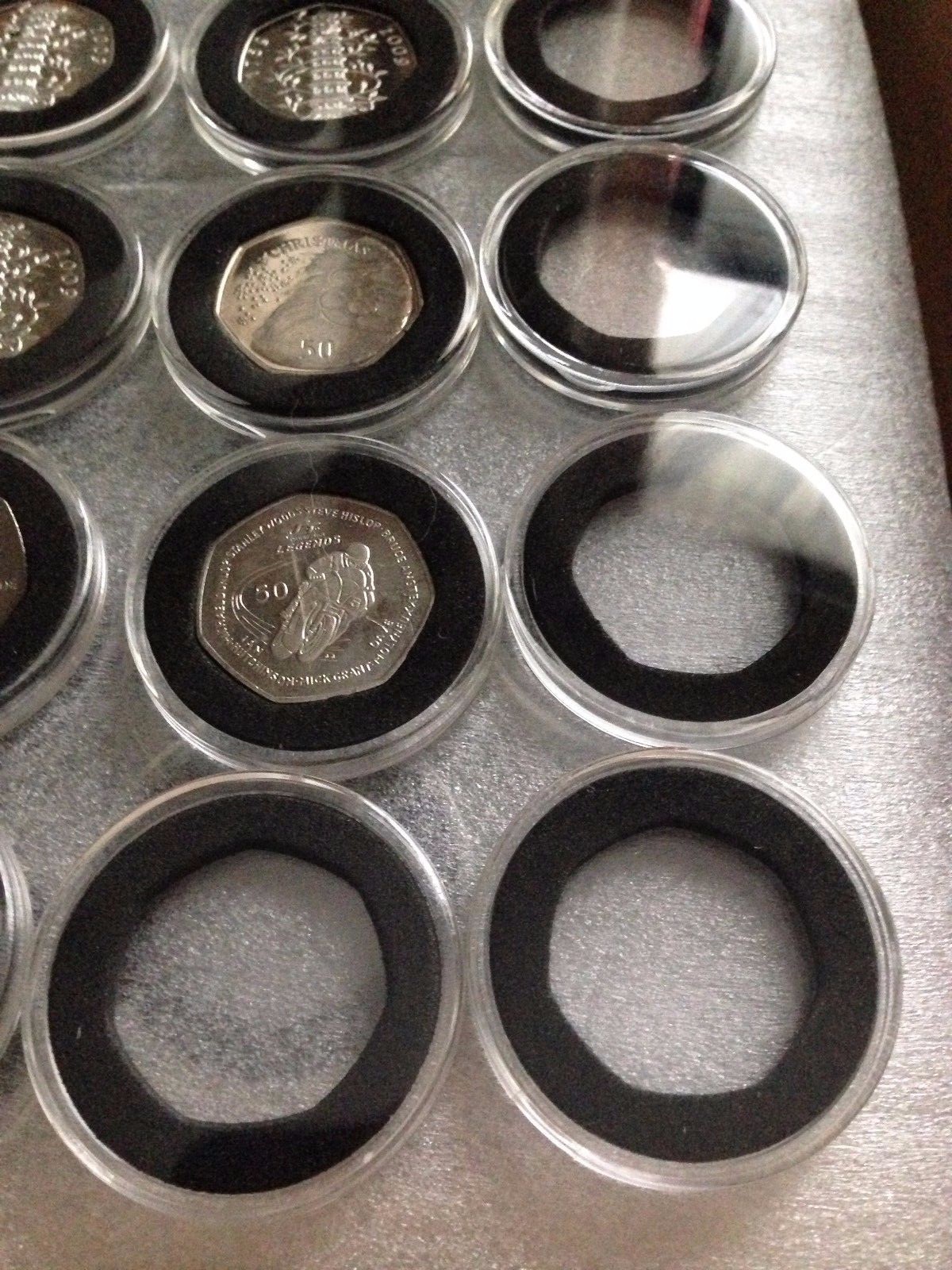 40 mm ACRYLIC COIN CAPSULES WITH INSERT FOR 50 pence coins(1,5,10,20 ...