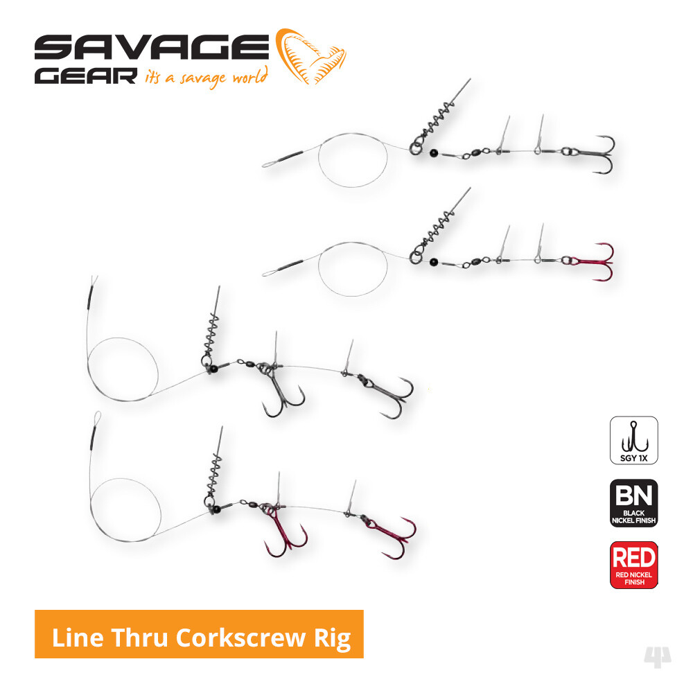 Savage Gear Line Thru Corkscrew Rigs - Pike Perch Zander Predator ...