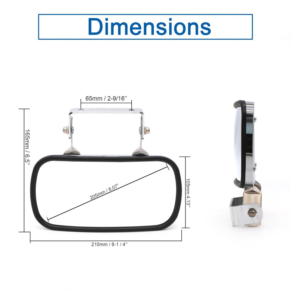 Convex Mirrors Stainless Steel Rectangular Universal Truck Over Door ...