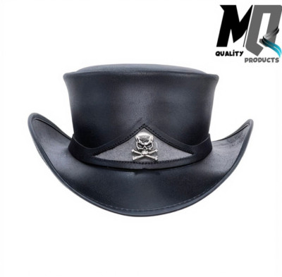 Steampunk Deadman Biker Top Hat Skull Band Leather Hat El dorado ...