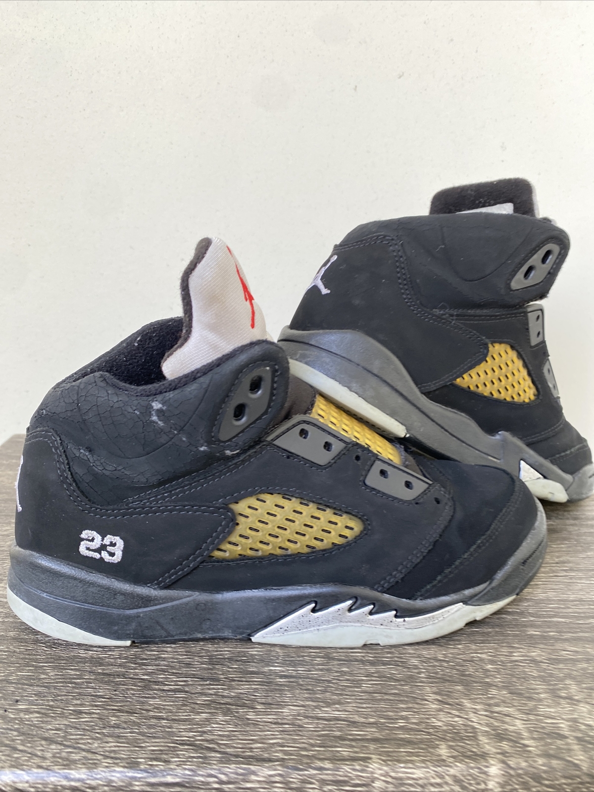 Nike Air Jordan Retro V 5 Black Metallic Silver 440889-003 Size 2.5y ...