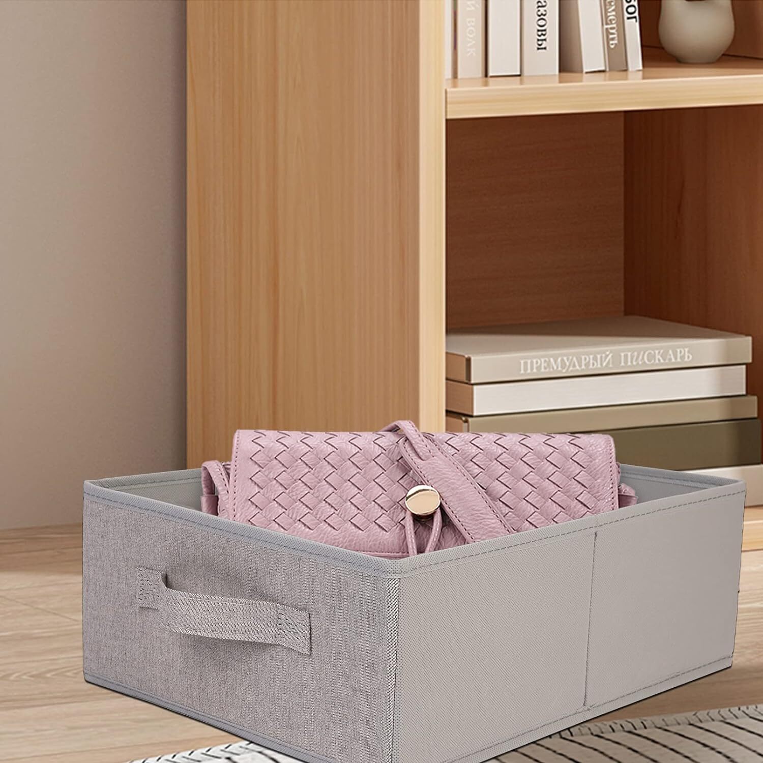 JAKAGO Fabric Storage Bins set of 4 Rectangle Baskets Low, Gray(Low) | eBay