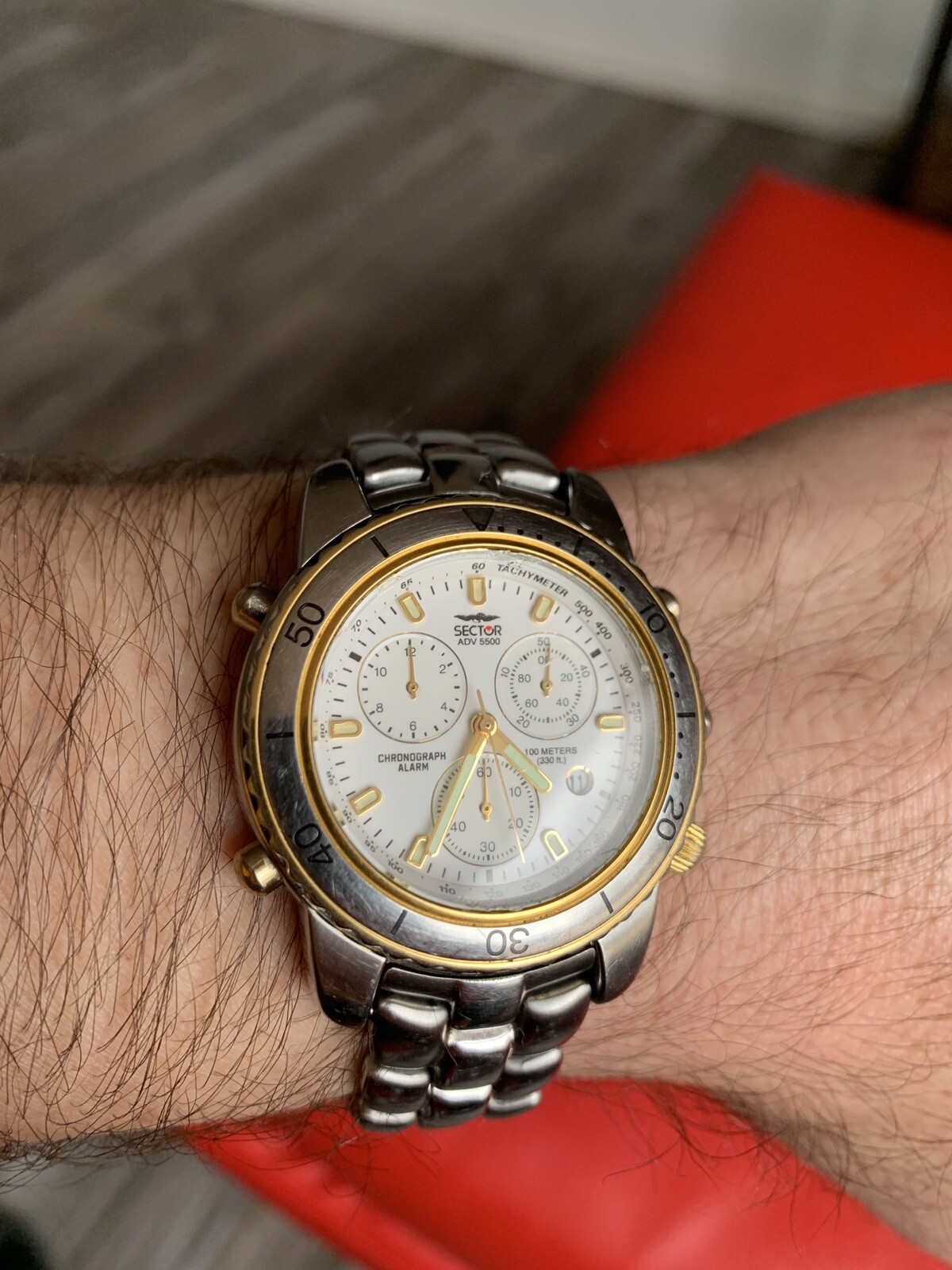 VINTAGE SECTOR ADV 5500 CHRONOGRAPH ALARM 12 Jewels MEN'S QUARTZ WATCH ...