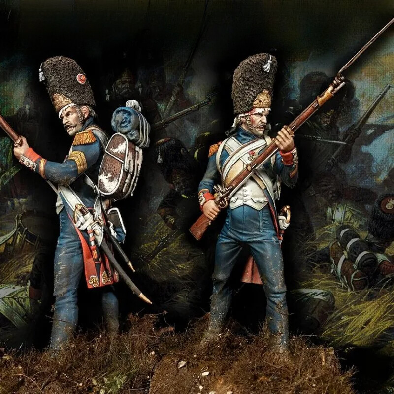 1/24 Resin Figure Model Kit 75mm Ancient French Grenadier Miniature ...