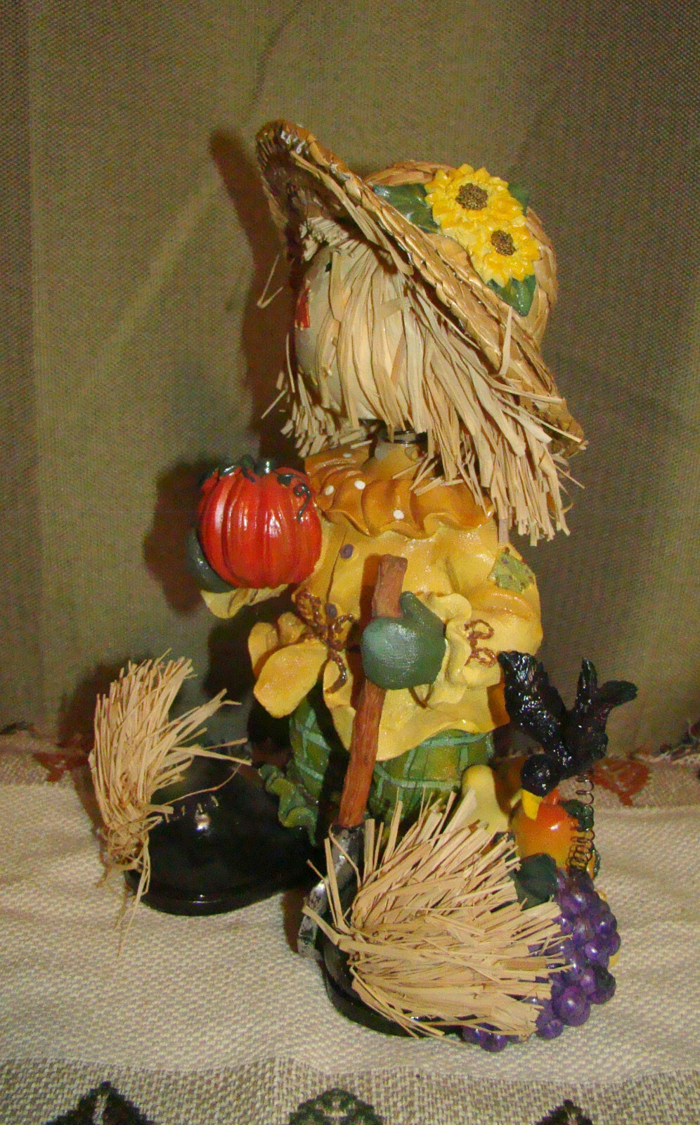 Scarecrow & Crow Large 10" Bobblehead Fall Thanksgiving Autumn Decor ...