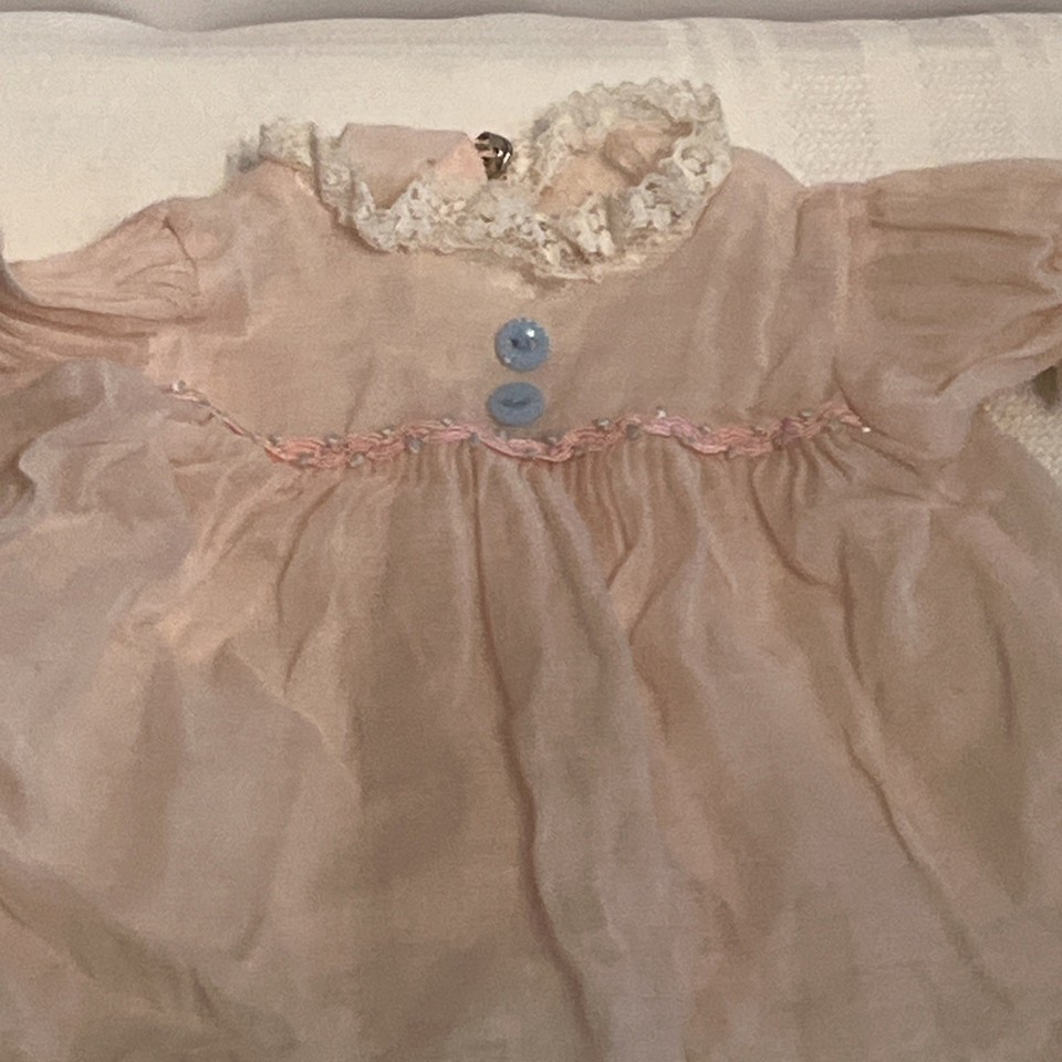 2 Vintage 1960’s Tiny Thumbelina Shear Pink/Yellow Doll Dresses PJ’s No ...