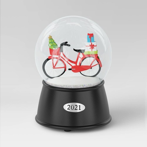 2021 Red Bike Musical Snowglobe Water Globe Xmas Holiday | eBay