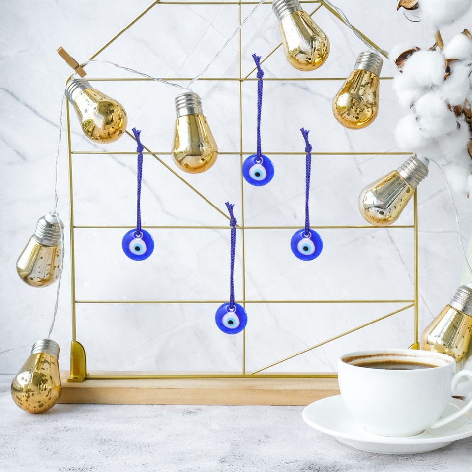 6Pcs Blue Eye Glass Pendant Wall Hanging Decor Amulet Gift | eBay Australia