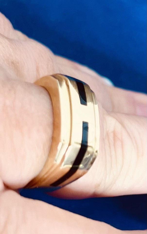 Men’s 14k Gold Onyx Ring Marked GCJ Size 10.25 Vintage 8 Grams Dress ...