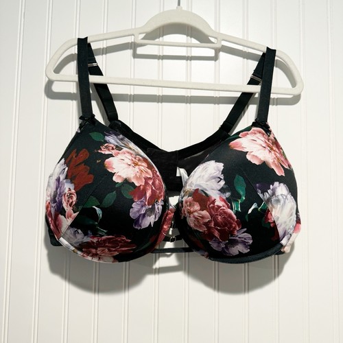 Lane Bryant Cacique Black Floral Boost Balconette Bra Underwire 44DDD ...