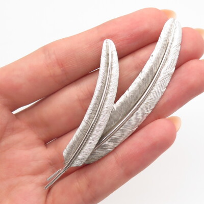 925 Sterling Silver Vintage Harry S. Bick Feathers Pin Brooch | eBay