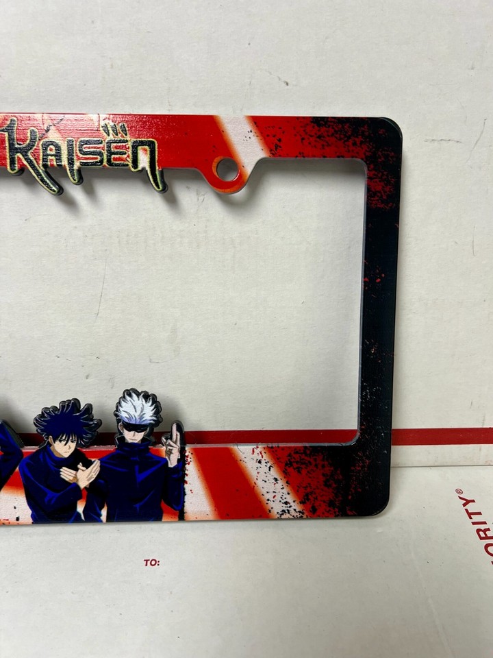 Jujutsu Kaisen License Plate Frame featuring Yuji, Megumi, Gojo, and ...