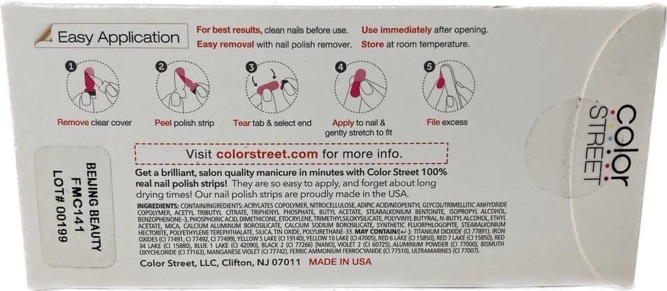 Color Street Nail Strips BEIJING BEAUTY Red Polish Small Package Brand ...