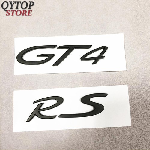 Matte Black GT4 RS Logo Badge Emblem Turbo Sport Rear Trunk Sticker ...