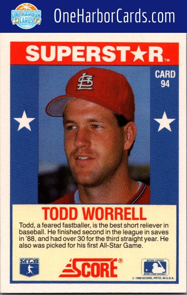 1989 Score Hottest Players St. Louis Cardinals Baseball Card #94 Todd ...