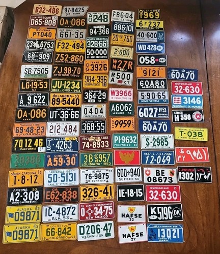 VTG 1950's Mini License Plate Lot 85pcs US States & Foreign Souvenir ...