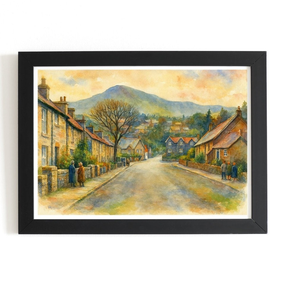 A6 PRINT - Church Street, Dolwyddelen (b) - Vintage Art Style | eBay UK