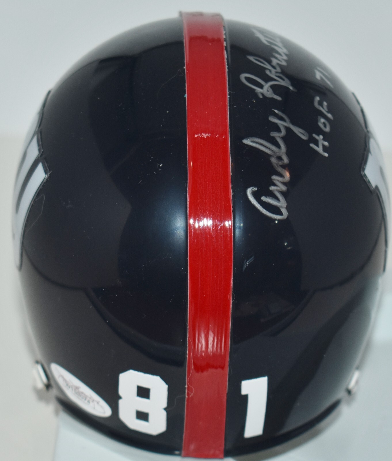 ANDY ROBUSTELLI SIGNED CUSTOM FACE MASK MINI HELMET NEW YORK GIANTS HOF ...