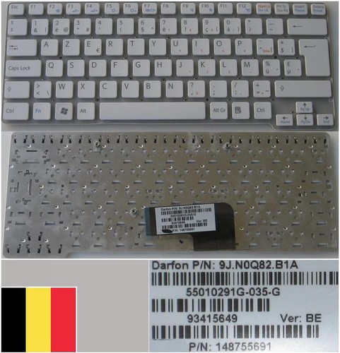 Belgian AZERTY Keyboard SONY VGN-CW 55010291G-035 9J.N0Q82.B1A ...
