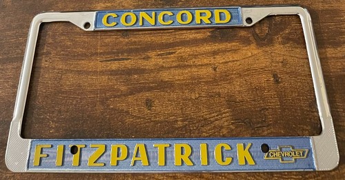 Fitzpatrick Chevrolet Dealership License Plate Frame Concord California ...