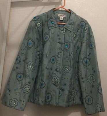 / JACKET Made by JUDITH HART Size 20W SILK- Lined Seafoam | eBay