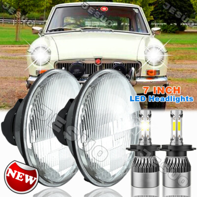 DOT Pair Led 7inch Round Headlights Headlamp High/Low Bulbs for MG MGB ...