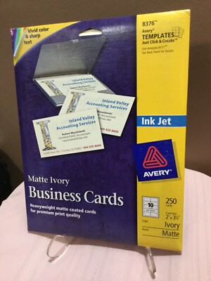 Avery Printable Microperf Business Cards Inkjet 2 x 3 1/2 Ivory Matte ...