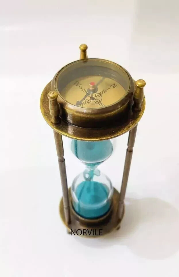 Sand Timer Hourglass Brass Nautical Maritime Hour Glass Vintage Sand ...