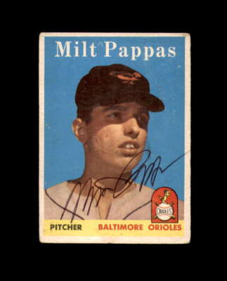 Milt Pappas Signed Original 1958 Topps Rookie Baltimore Orioles ...