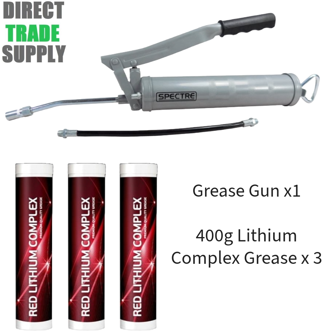Heavy Duty Grease Gun And Red Lithium Complex Grease Cartridges Starter ...