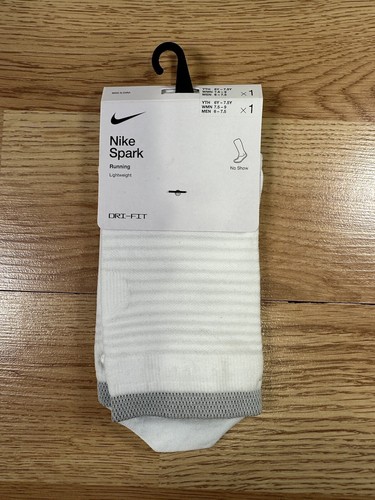 Nike Spark Lightweight No Show Running Socks White DA3589-100 Mens 6-7. ...