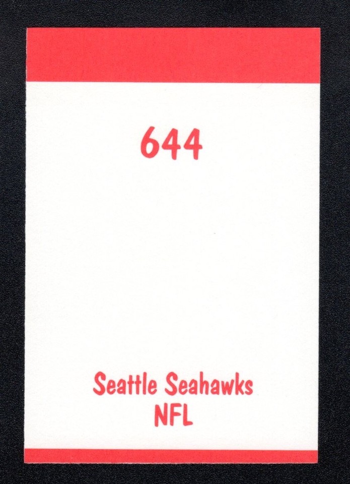Seattle Seahawks Football Team Vintage 1987 Motto Game Trivia Card #644 ...