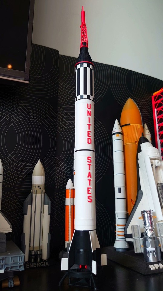 1:72 Redstone Launch Vehicle Rocket Model Finished Painted Spacecraft ...